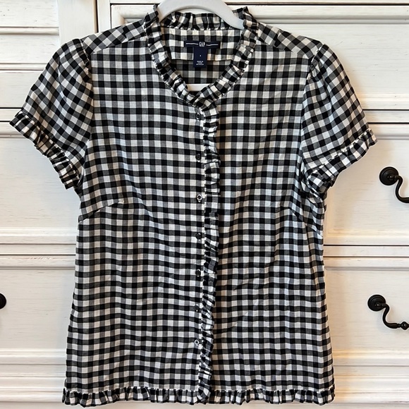 GAP | Tops | Gap Black And White Checkered Button Up Shirt S | Poshmark